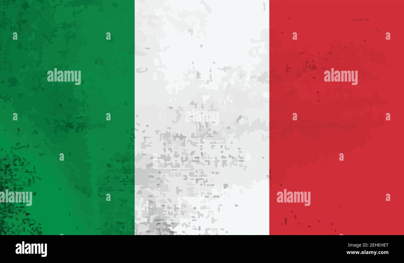 Italy flag with waving grunge texture. Vector background Stock Vector ...