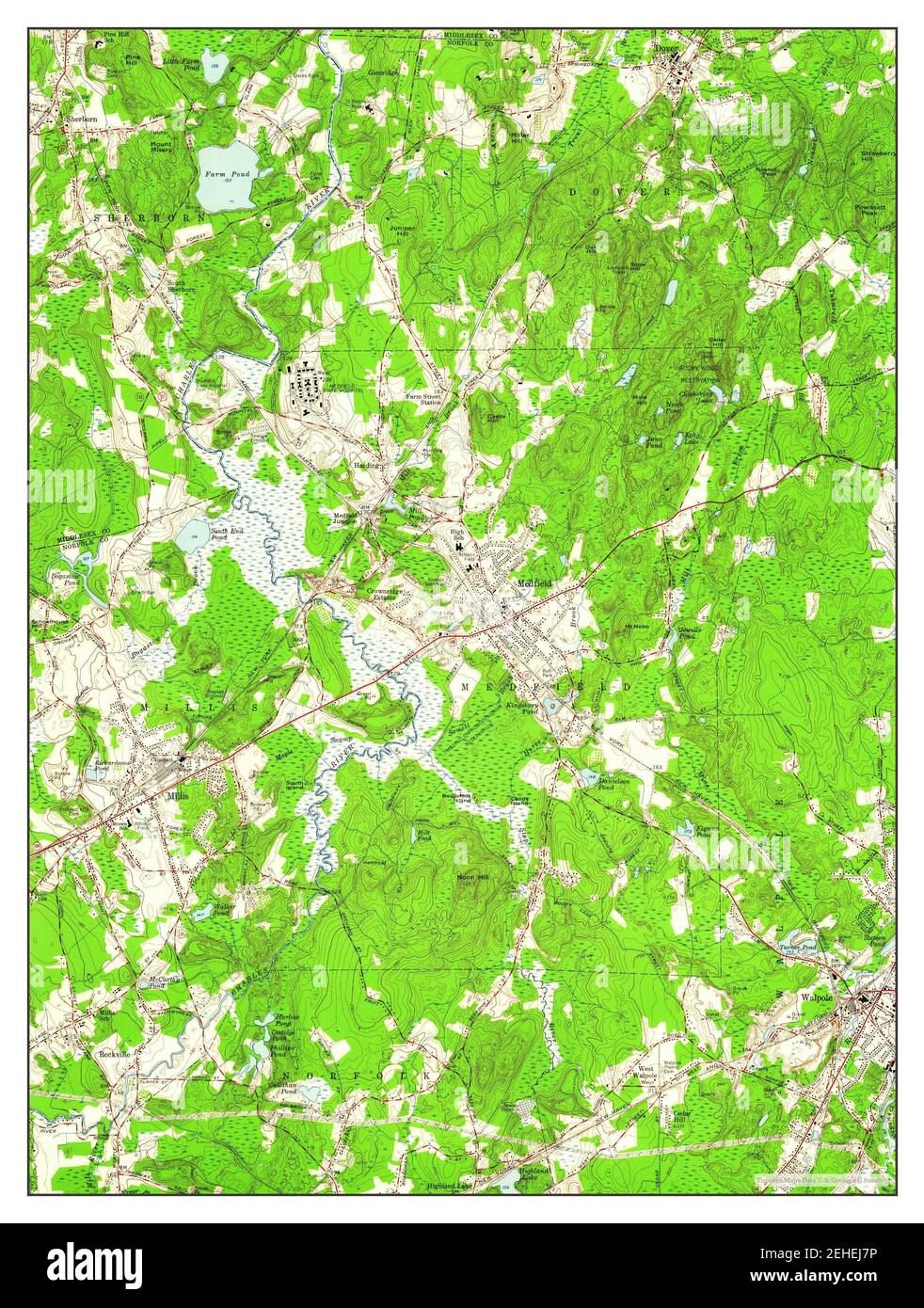 Map of medfield hi-res stock photography and images - Alamy