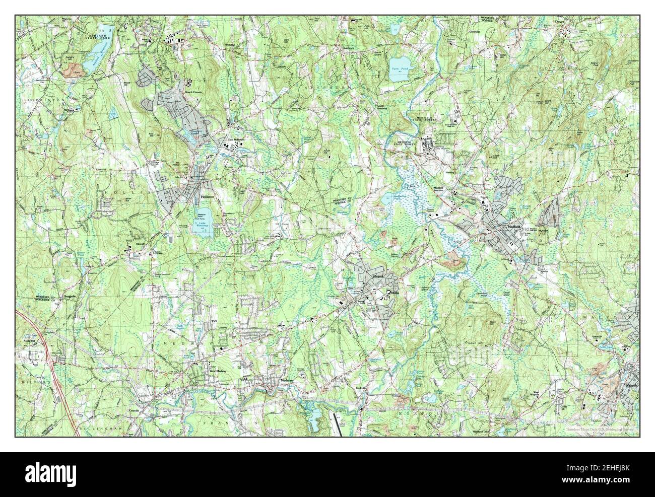 Medfield, Massachusetts, map 1987, 1:25000, United States of America by ...