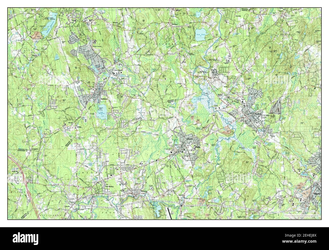 Medfield, Massachusetts, map 1987, 1:25000, United States of America by ...