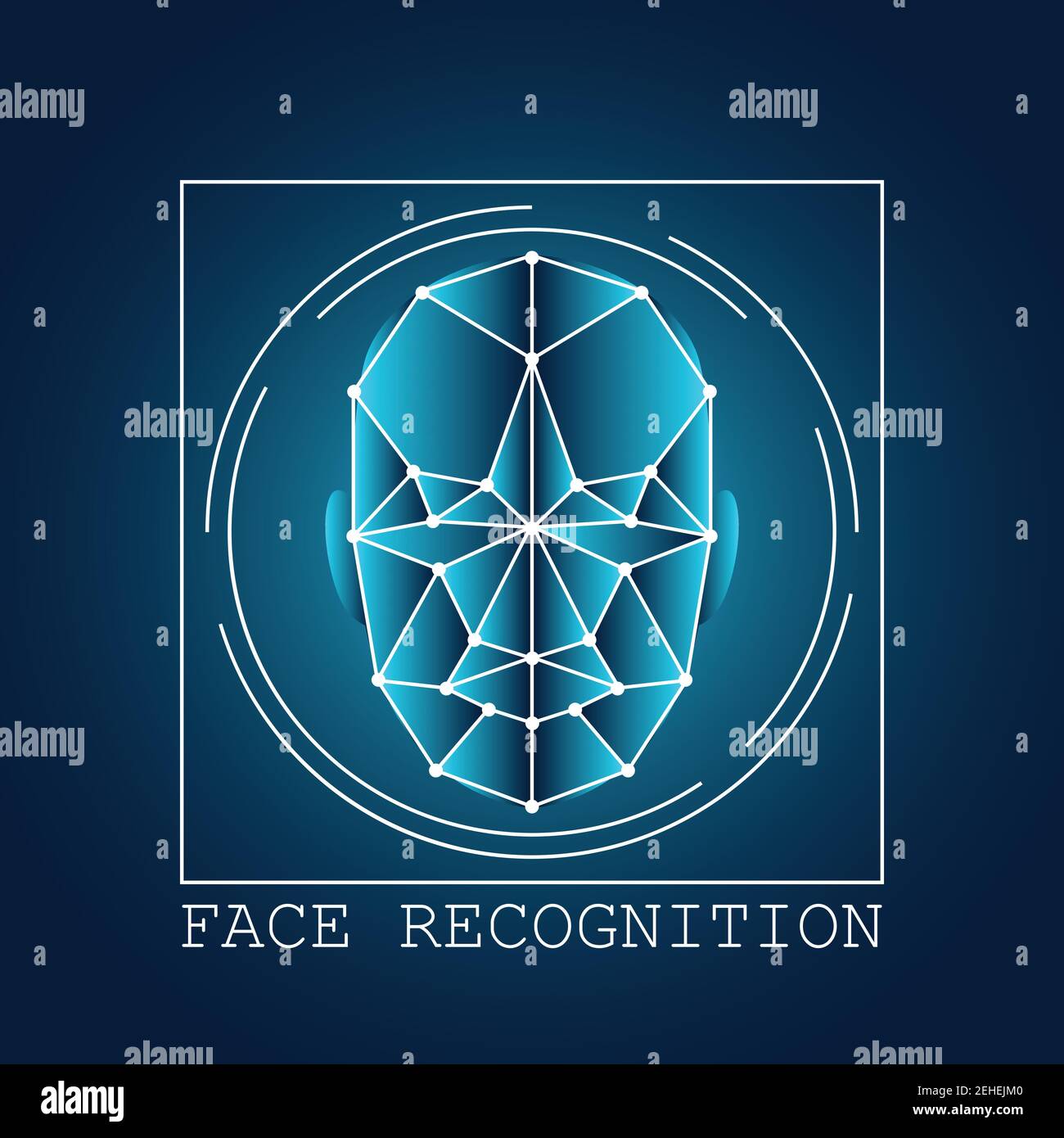 human face recognition scanning system. vector illustration Stock ...