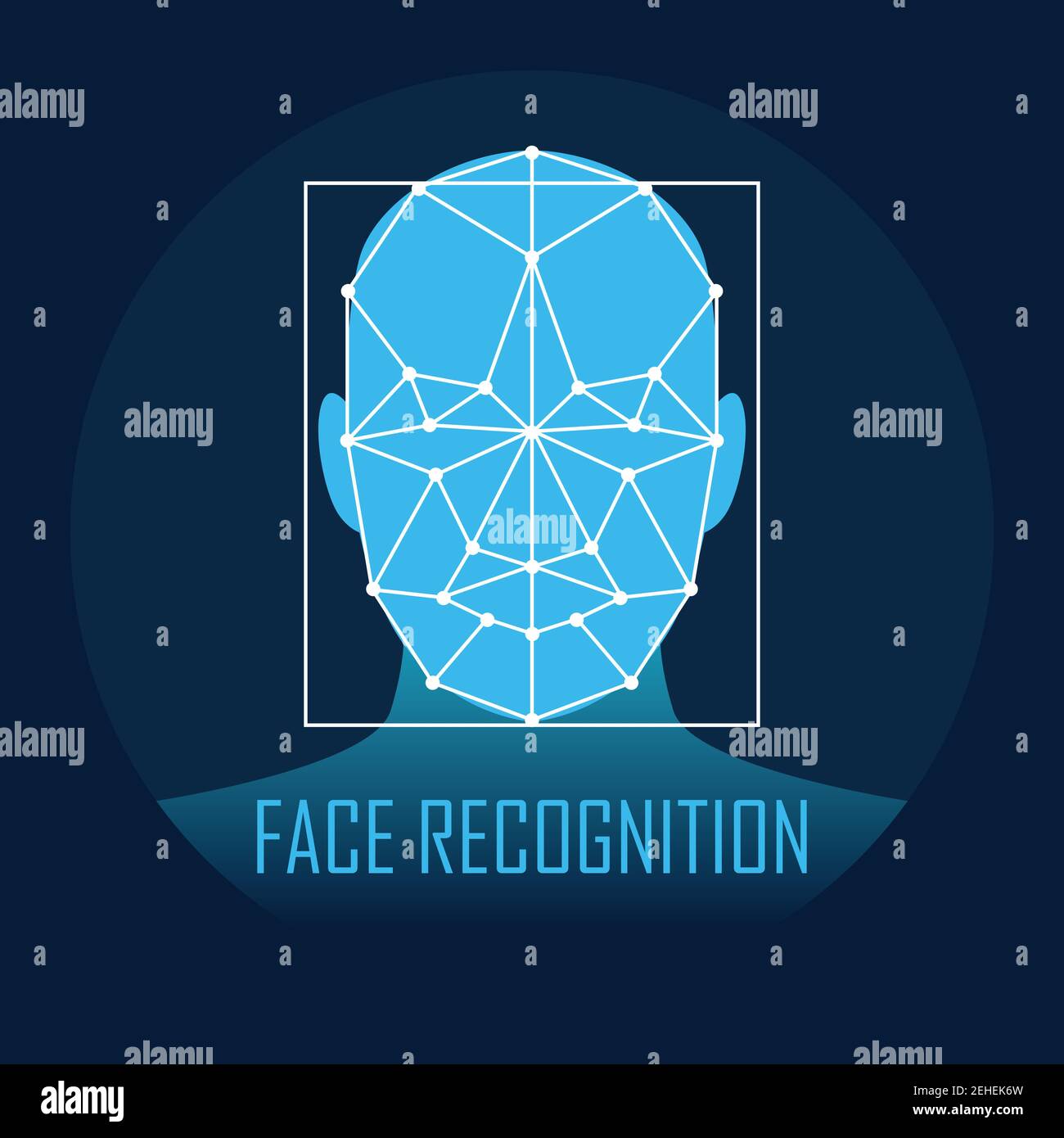 human face recognition scanning system. vector illustration Stock ...