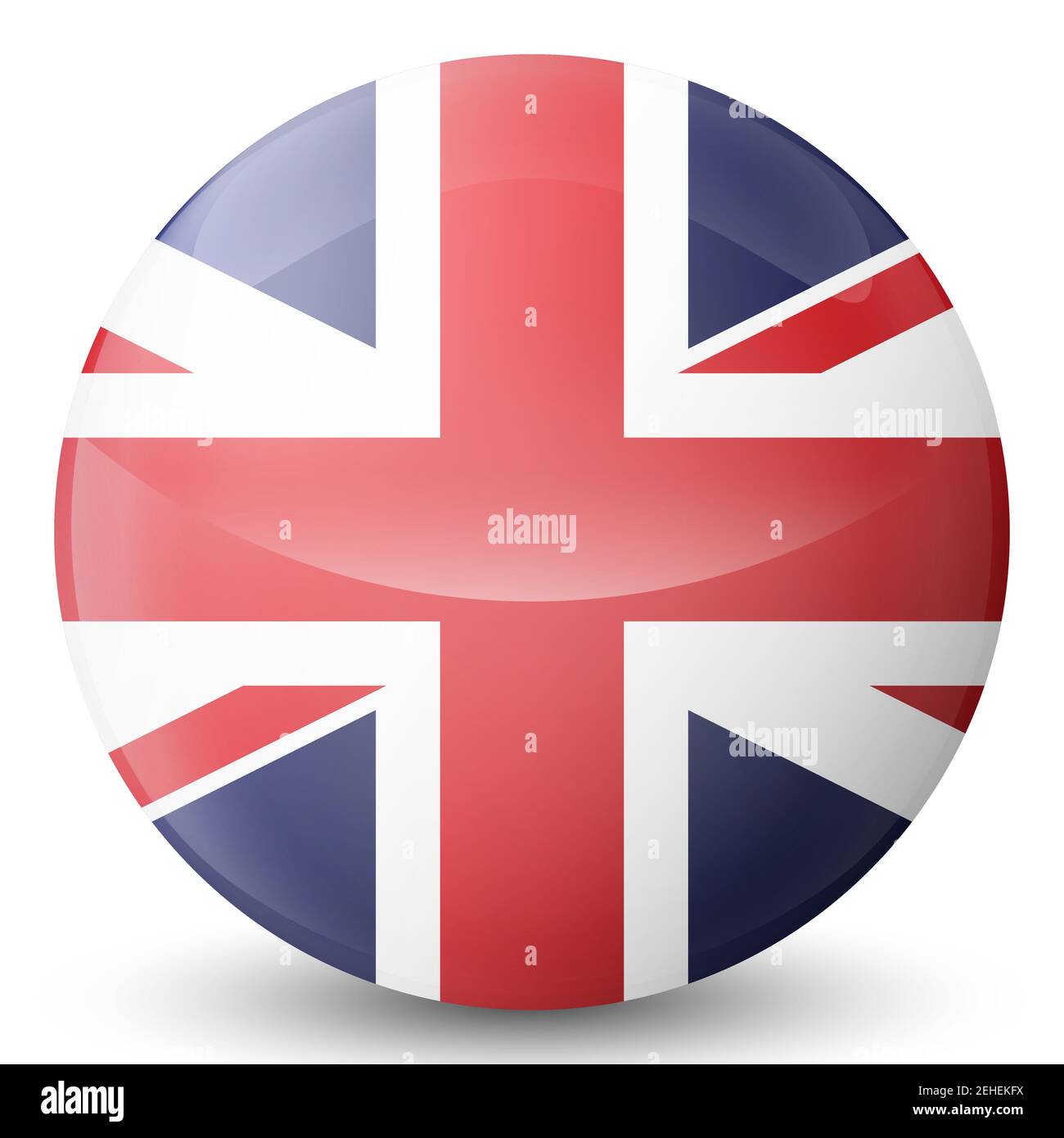 Glass light ball with flag of United Kingdom. Round sphere, template ...