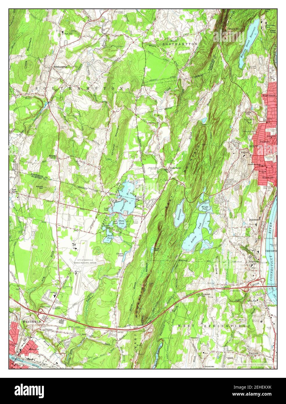Mount Tom, Massachusetts, map 1958, 1:24000, United States of America ...