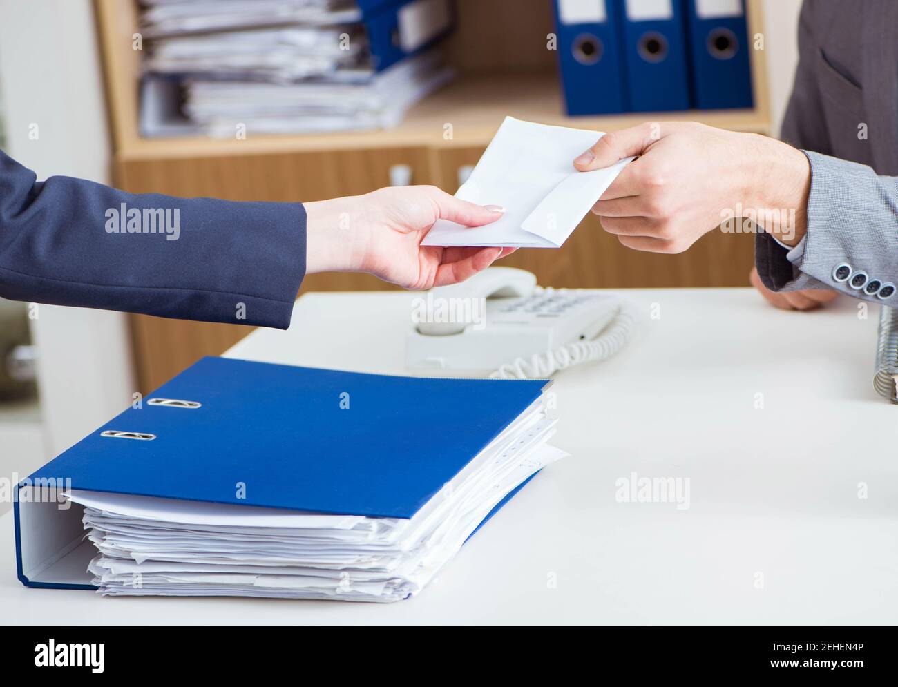 Woman offering bribe businessman hi-res stock photography and images ...