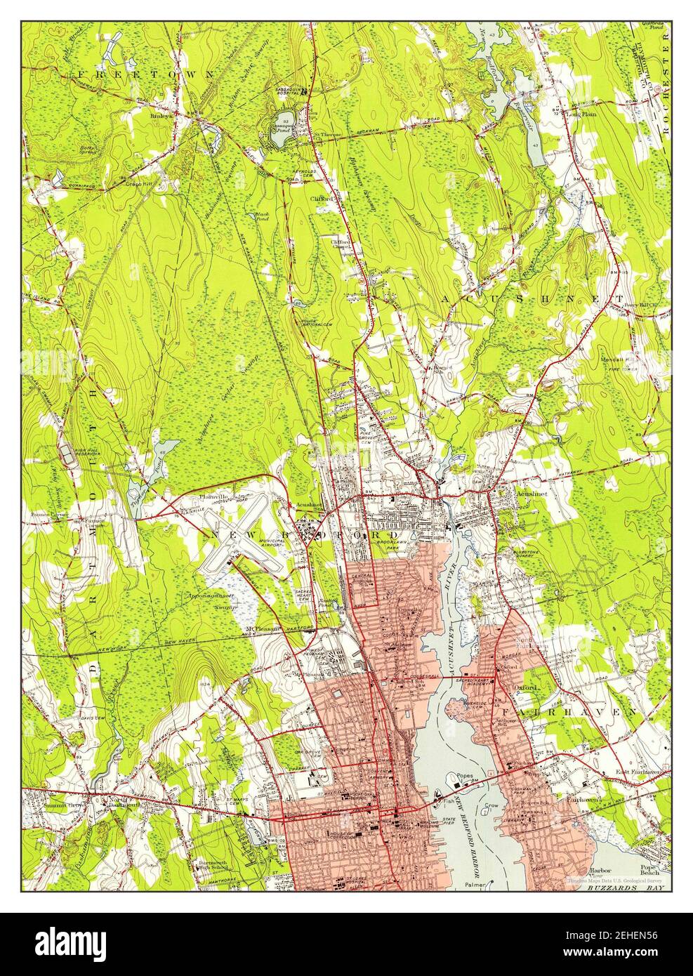 New Bedford North, Massachusetts, map 1948, 1:24000, United States of ...