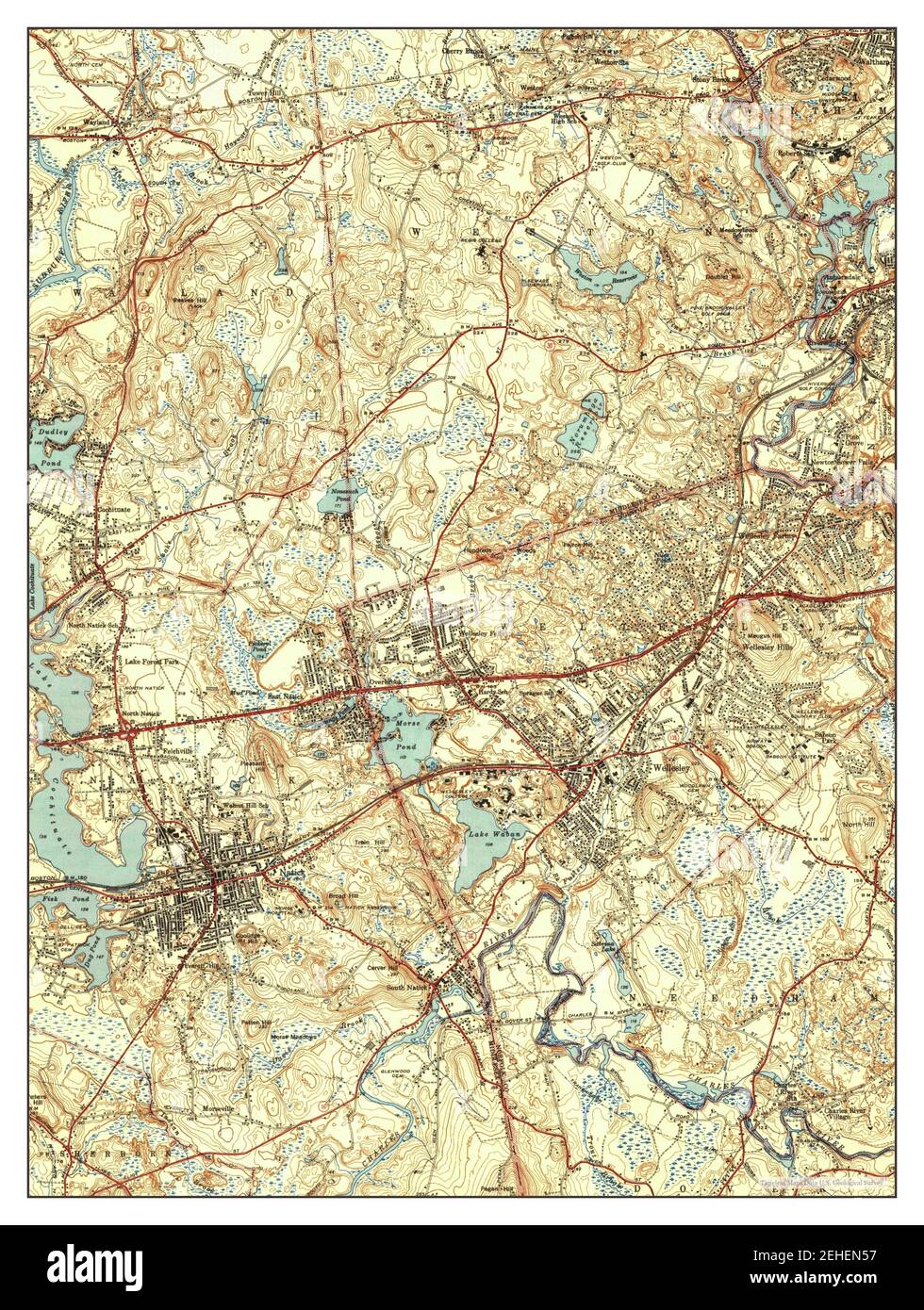 Natick, Massachusetts, map 1943, 1:31680, United States of America by ...