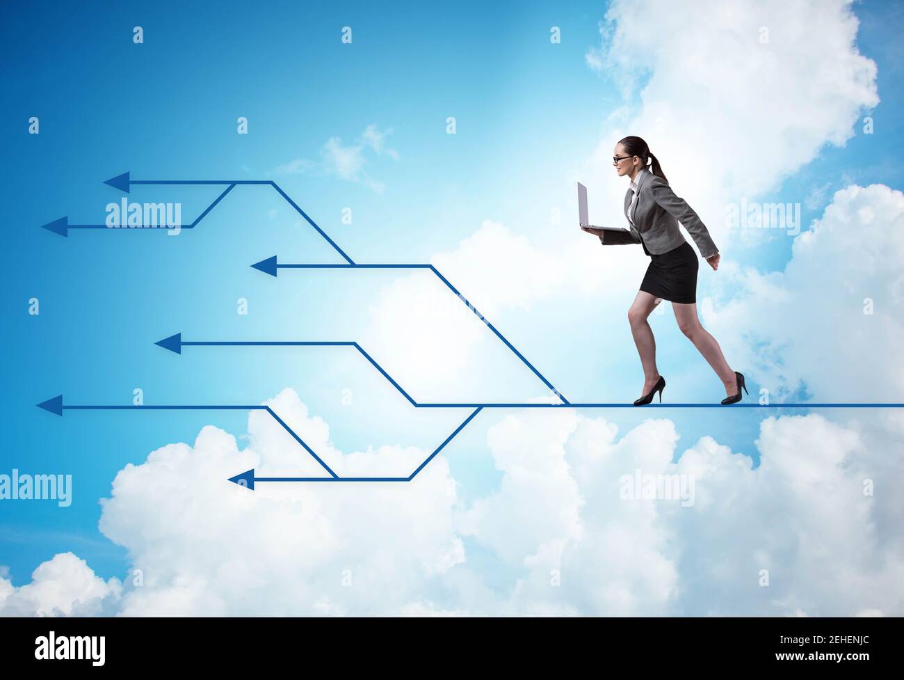 The businessman choosing different career paths in business Stock Photo ...