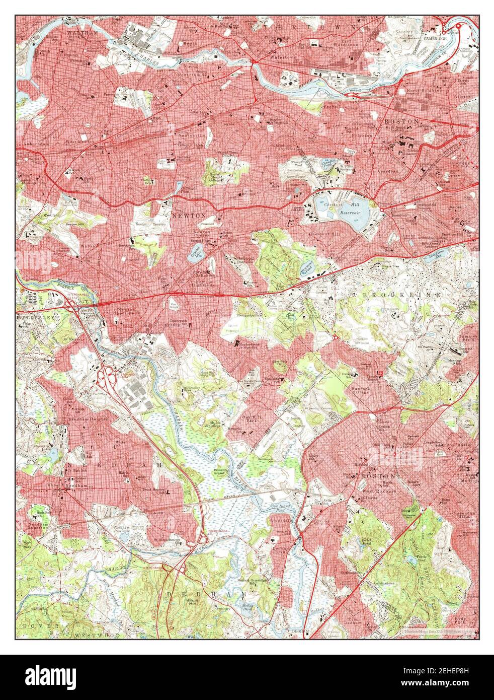 Newton, Massachusetts, map 1956, 1:24000, United States of America by ...