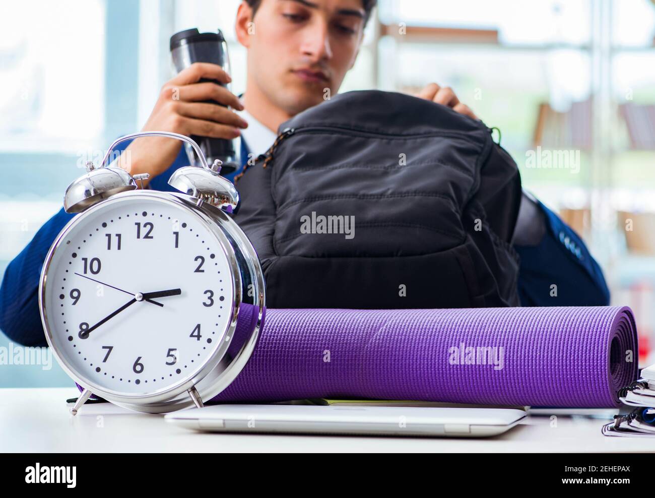 The man getting ready for sports break in the office Stock Photo - Alamy