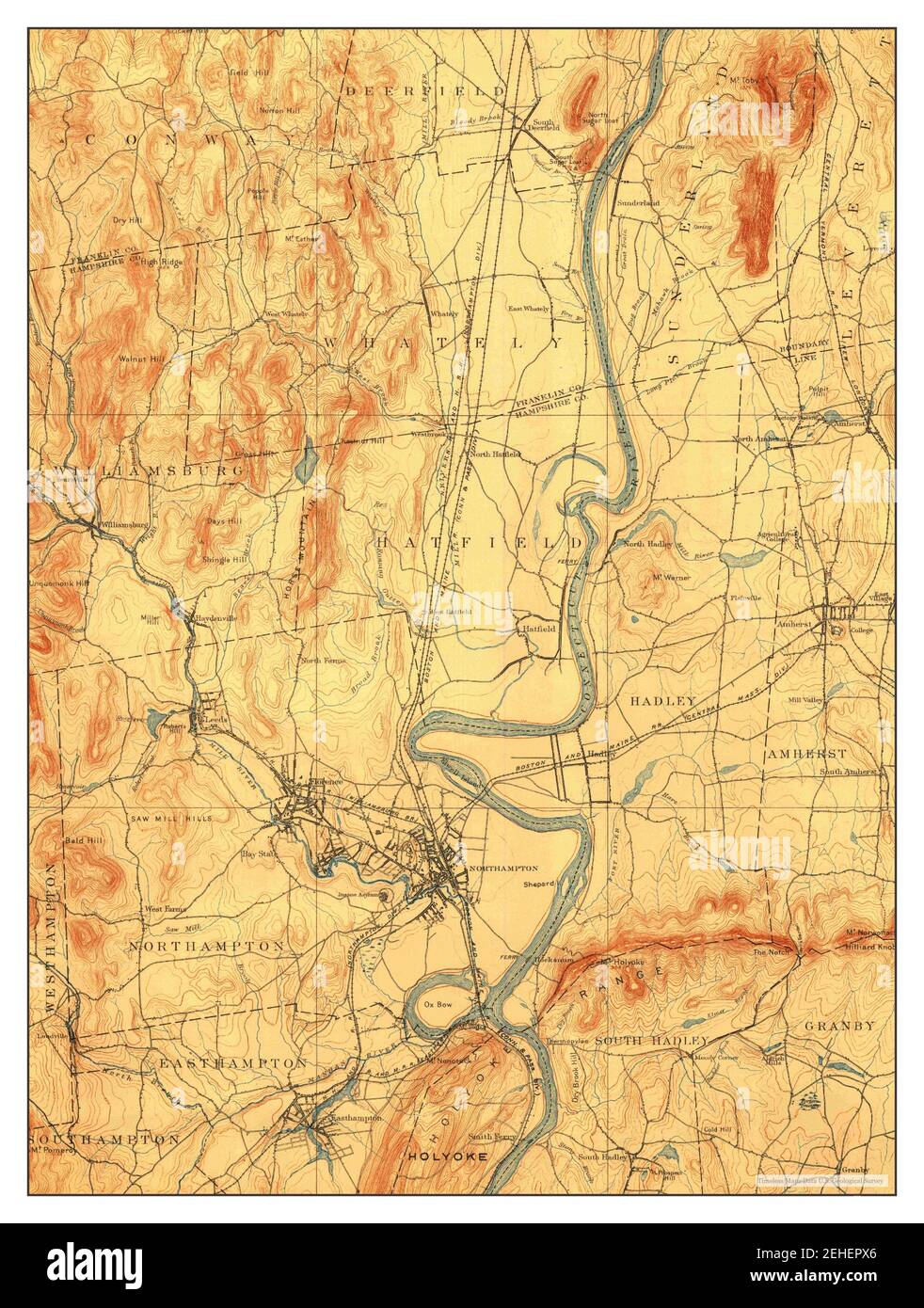 Northampton massachusetts map Cut Out Stock Images & Pictures - Alamy