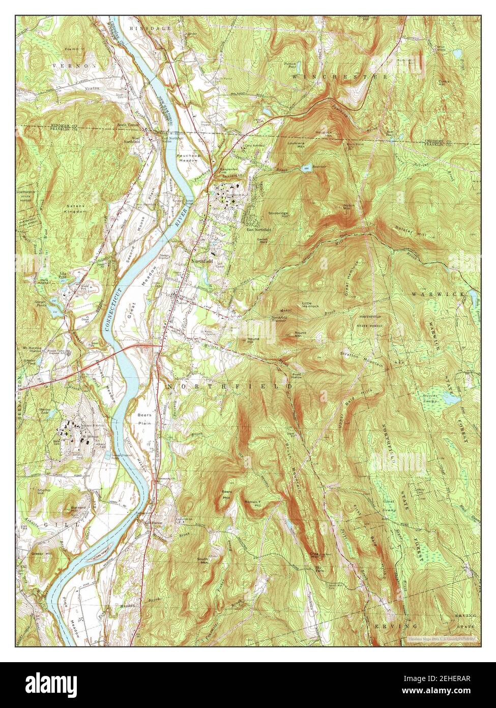 Northfield, Massachusetts, map 1977, 1:25000, United States of America ...