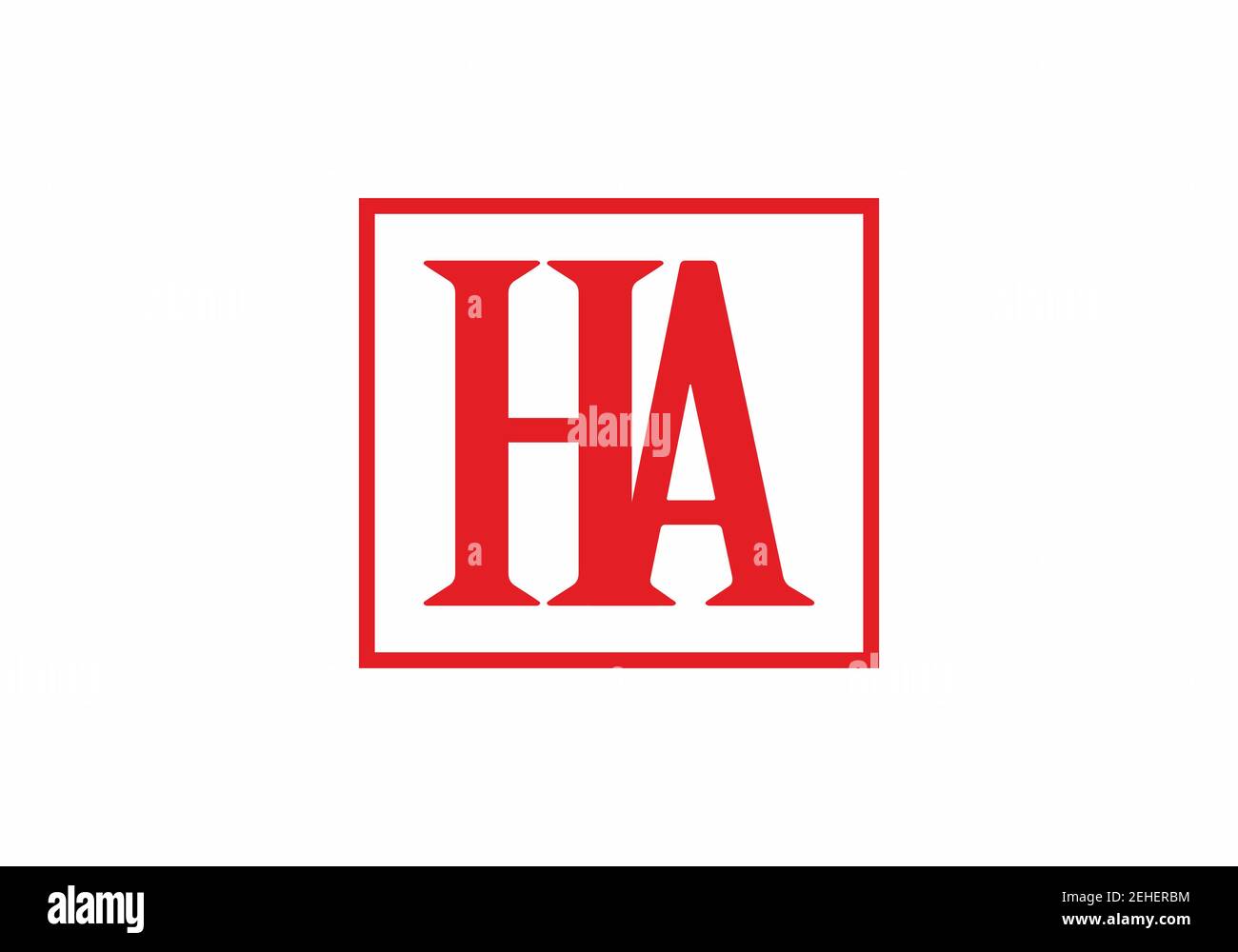 Red HA initial letter in square design Stock Vector Image & Art - Alamy