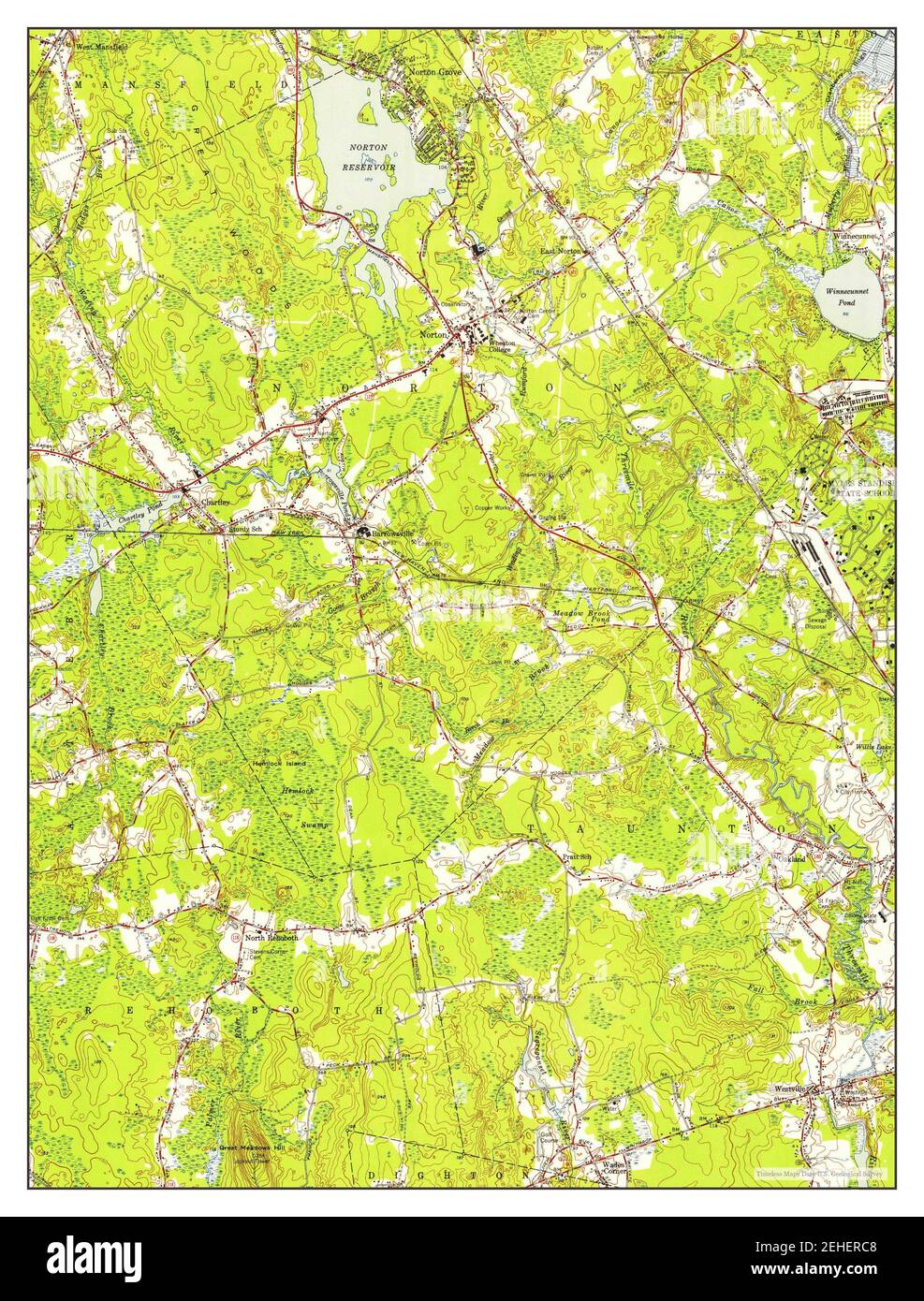 Norton, Massachusetts, map 1951, 1:24000, United States of America by ...
