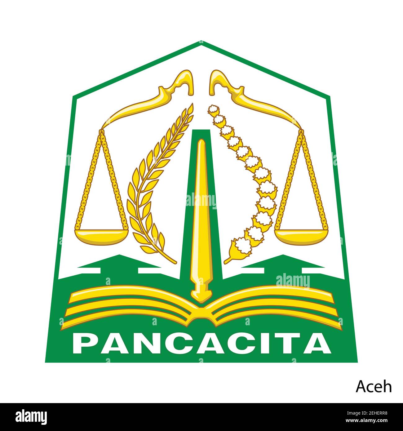 Coat of Arms of Aceh is a Indonesian region. Vector heraldic emblem ...