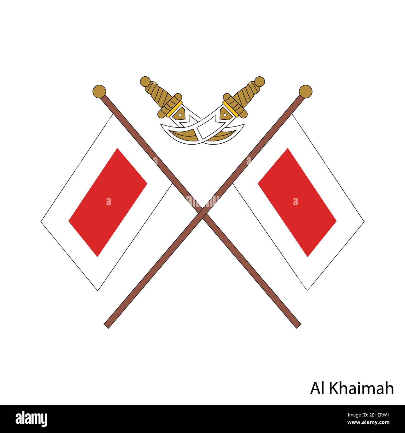 Coat of Arms of Al Khaimah is a United Arab Emirates region. Vector ...