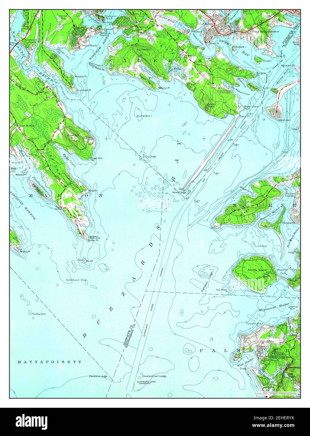 Onset, Massachusetts, map 1953, 1:24000, United States of America by ...