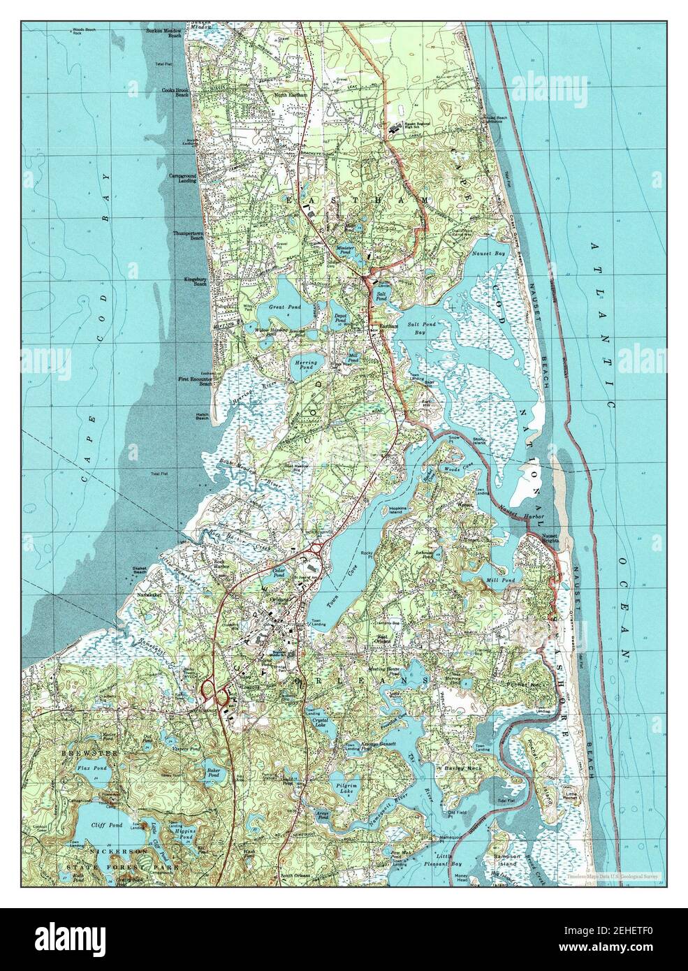 Orleans, Massachusetts, map 1974, 1:25000, United States of America by ...