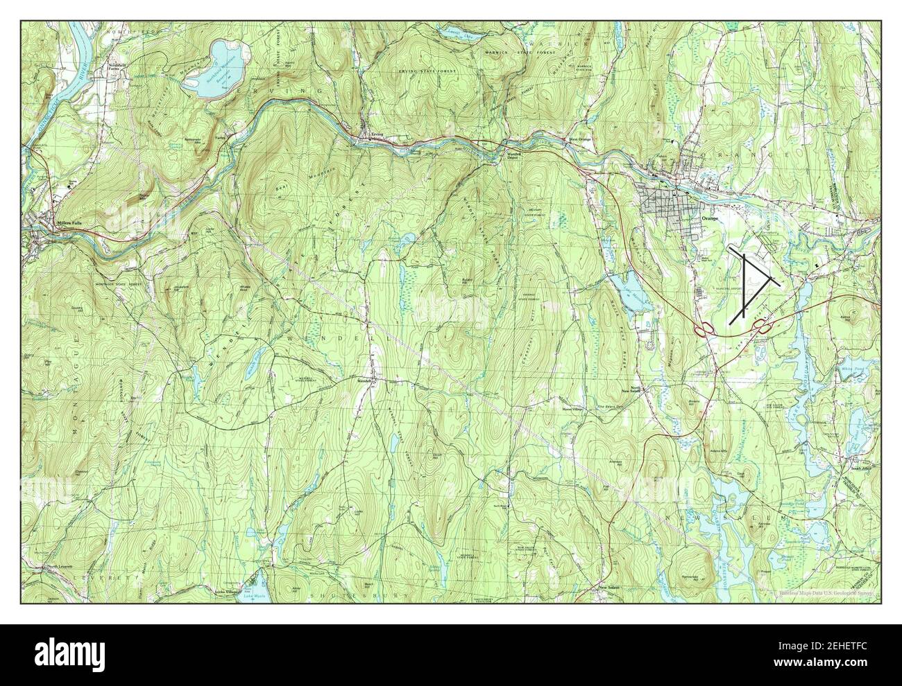Orange, Massachusetts, map 1990, 1:25000, United States of America by ...