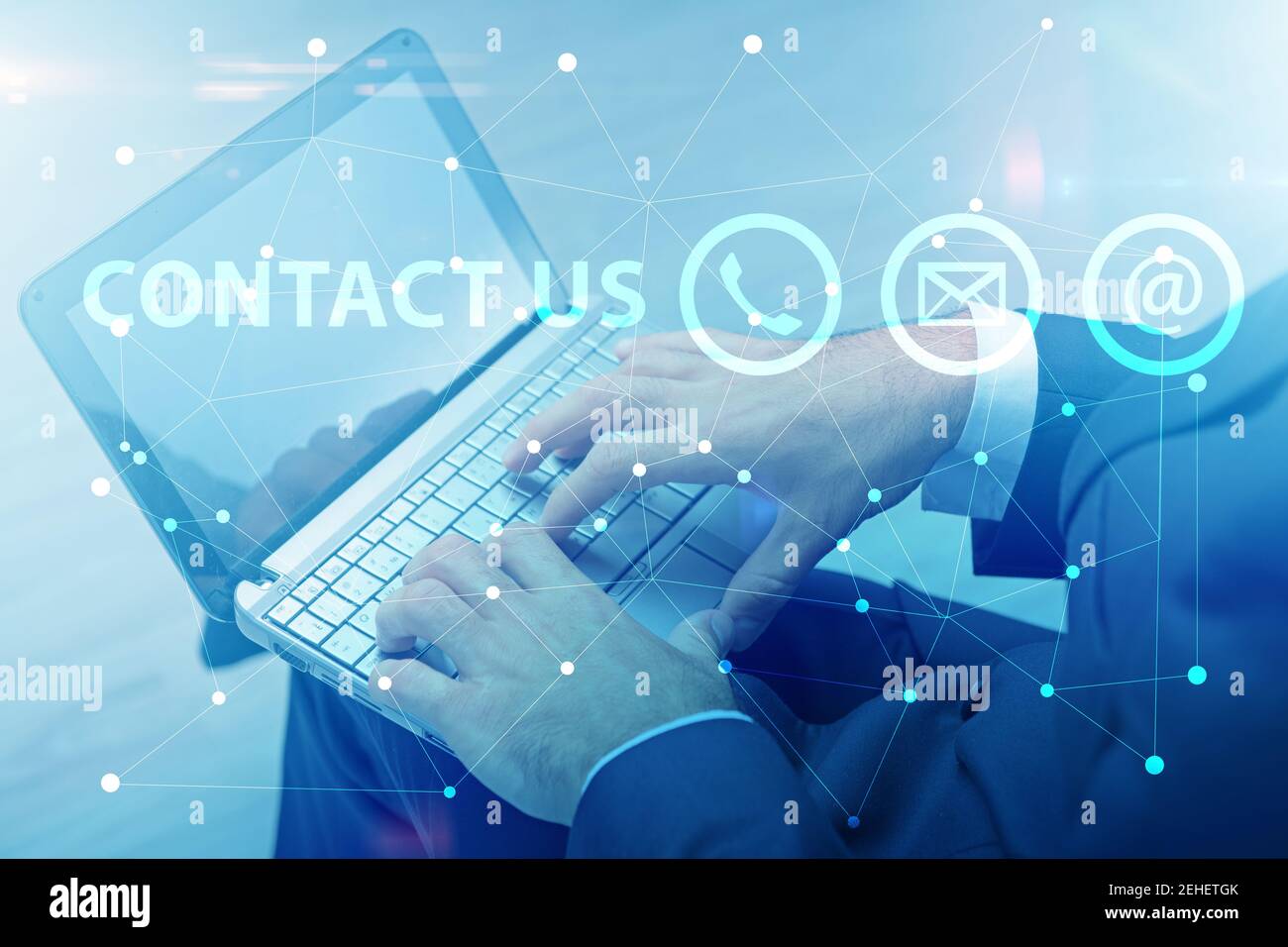 Communication concept with the key contact means Stock Photo - Alamy