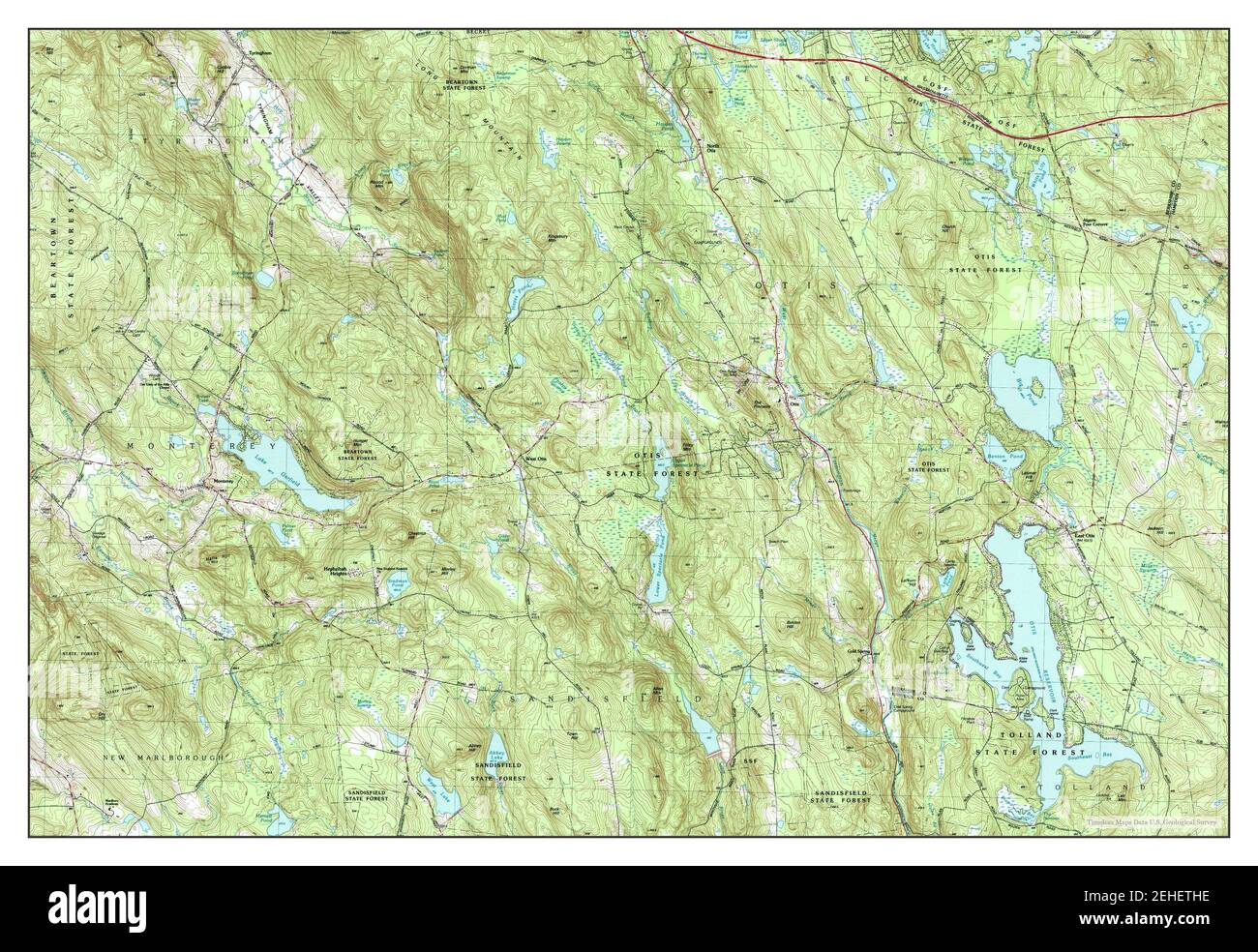 Otis, Massachusetts, map 1987, 1:25000, United States of America by ...