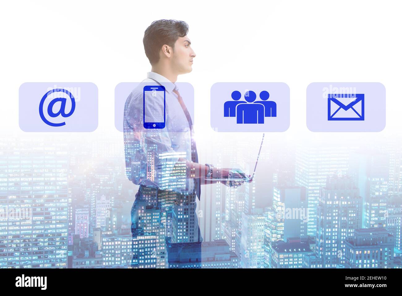 Communication concept with the key contact means Stock Photo - Alamy