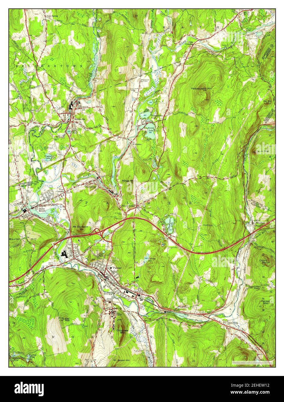 Palmer, Massachusetts, map 1954, 1:24000, United States of America by ...