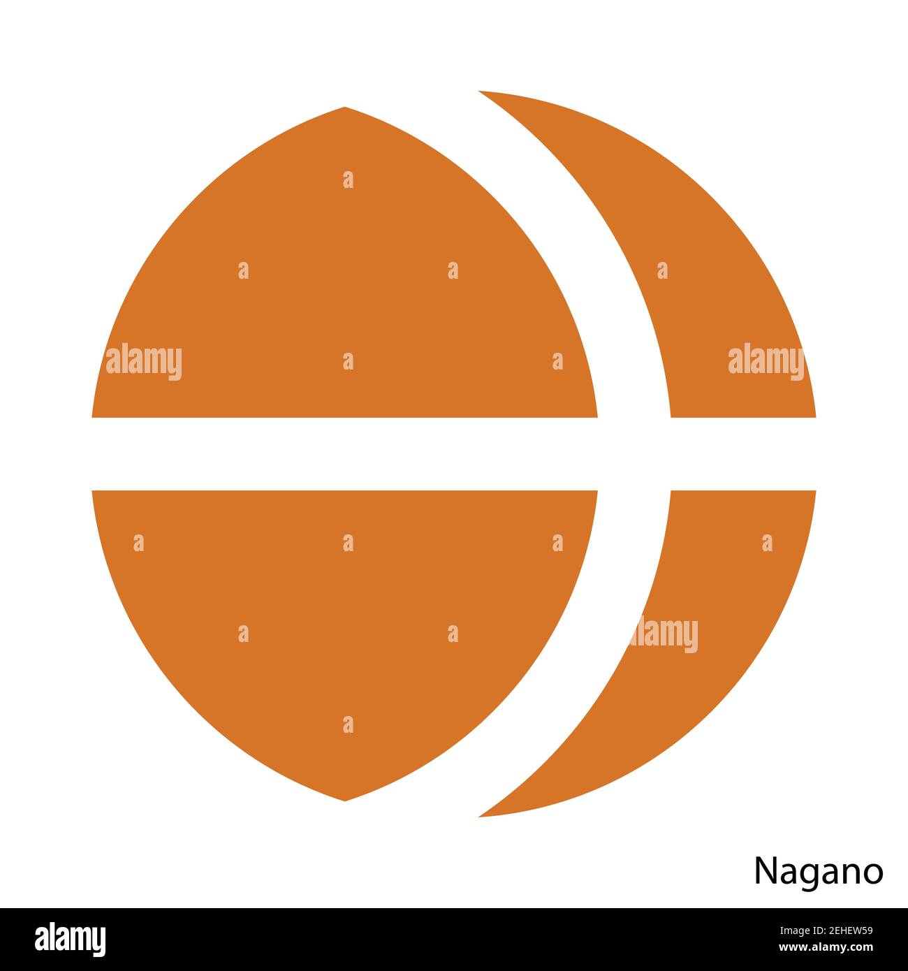 Coat of Arms of Nagano is a Japan prefecture. Vector heraldic emblem ...