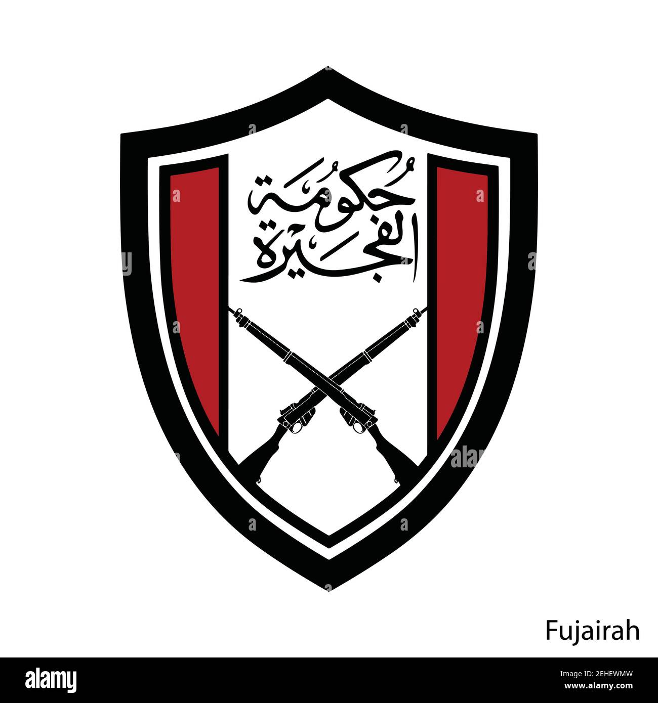 Coat of Arms of Fujairah is a United Arab Emirates region. Vector ...