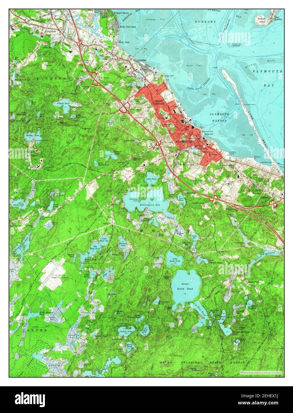 Plymouth, Massachusetts, map 1962, 1:24000, United States of America by ...