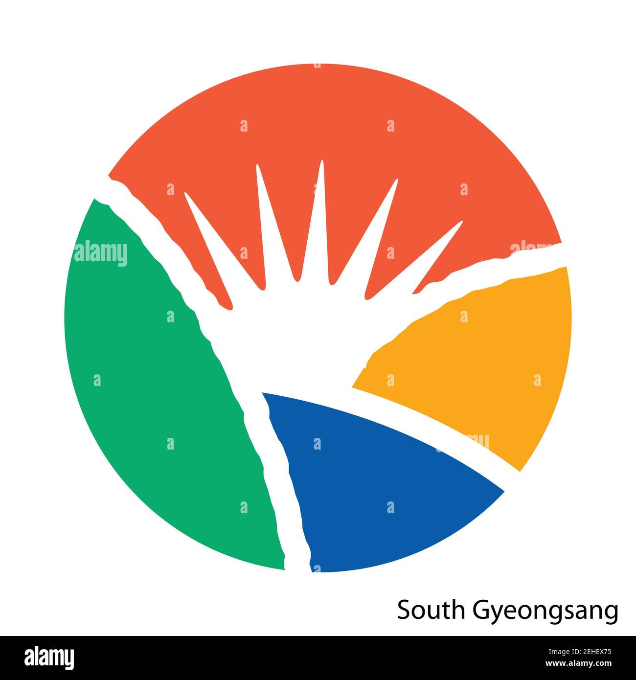Coat of Arms of South Gyeongsang is a South Korea region. Vector ...