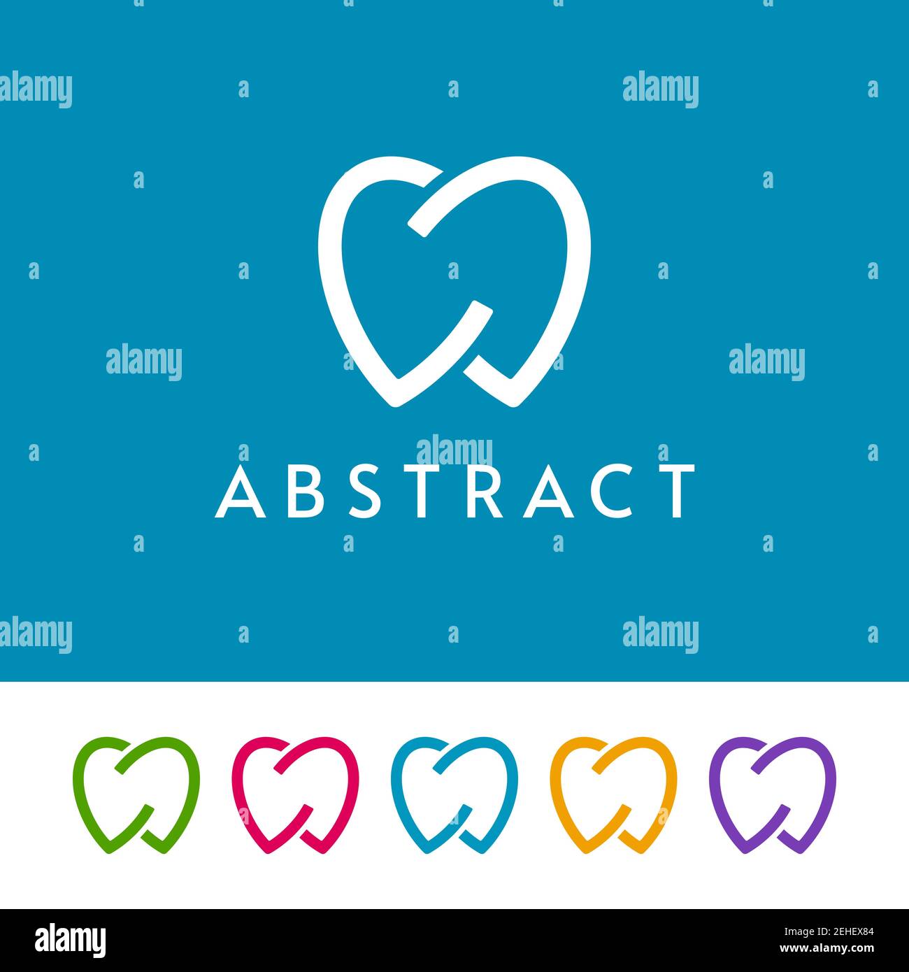 Isolated outline tooth icons on white and blue background. Minimal ...