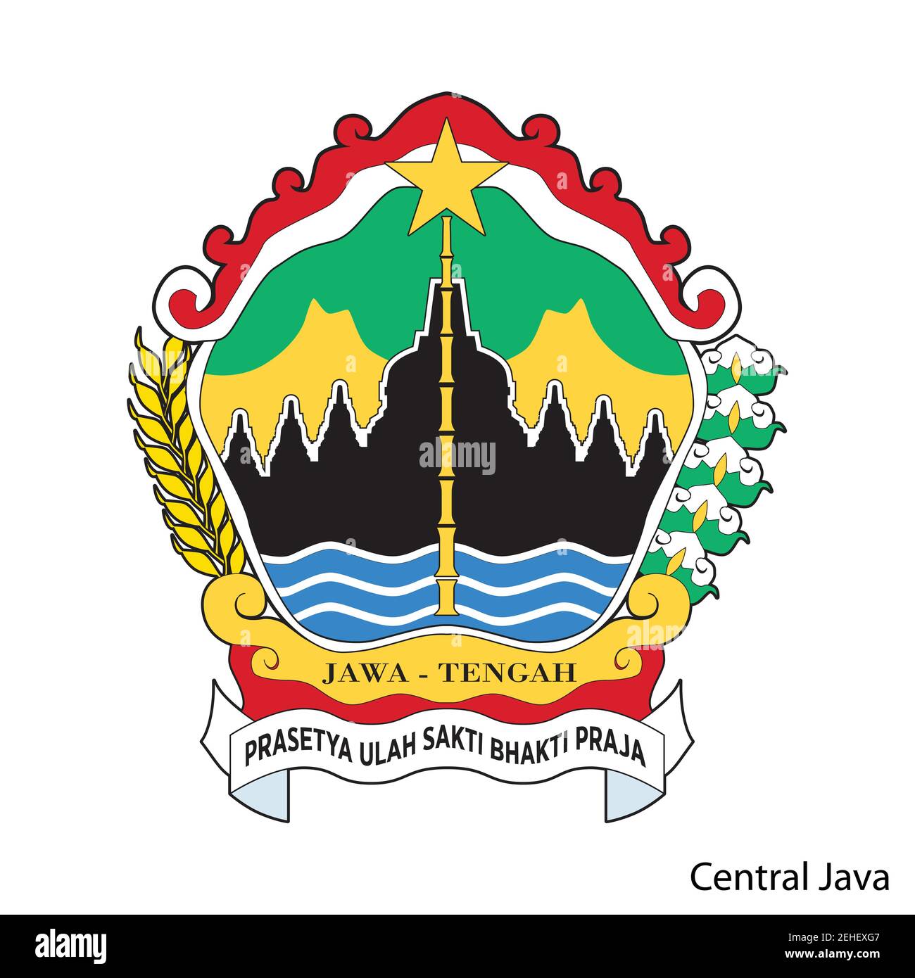 Coat of Arms of Central Java is a Indonesian region. Vector heraldic ...