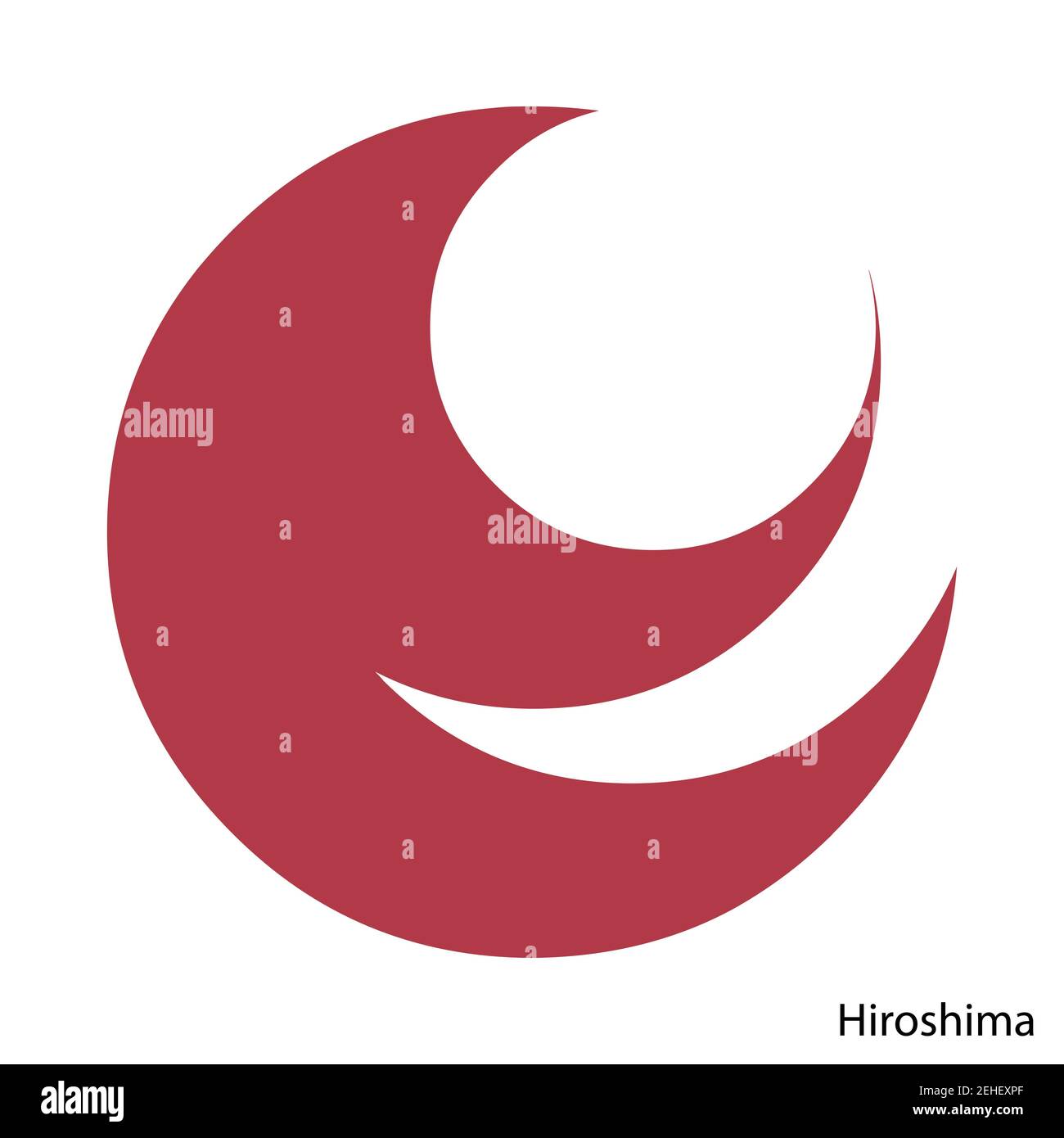 Coat of Arms of Hiroshima is a Japan prefecture. Vector heraldic emblem ...