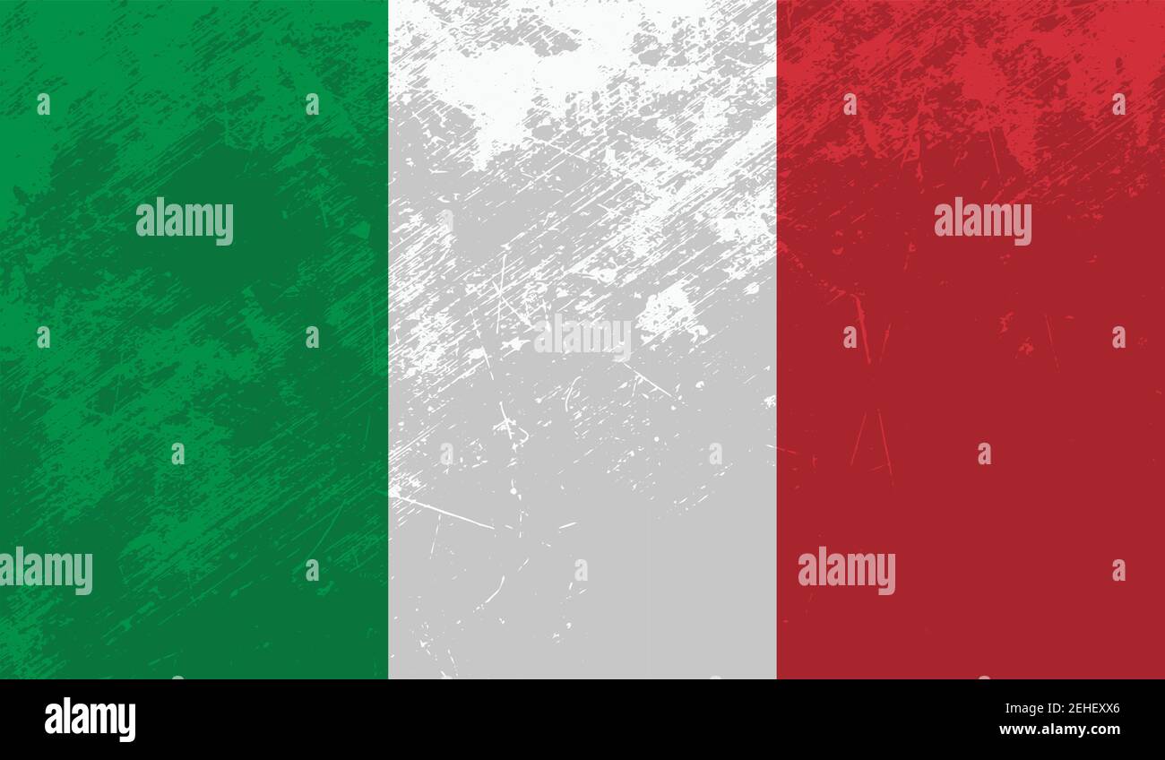 Italy flag with waving grunge texture. Vector background Stock Vector ...