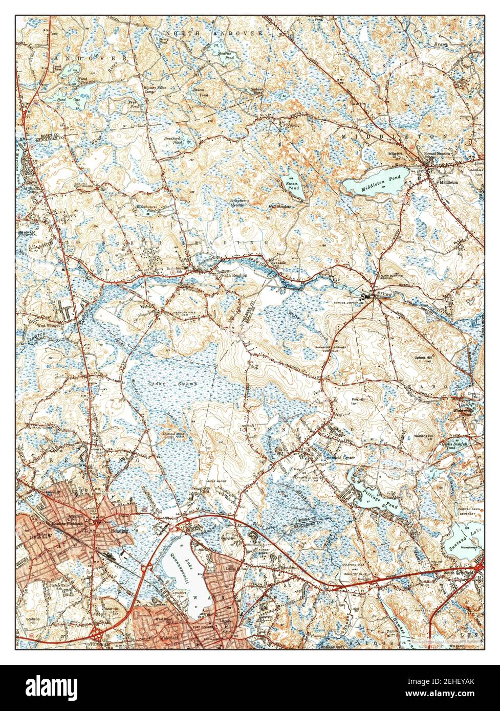 Reading, Massachusetts, map 1951, 1:31680, United States of America by ...