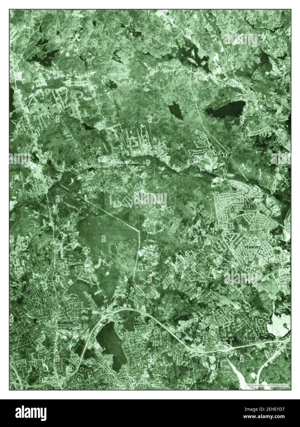 Reading, Massachusetts, map 1977, 1:25000, United States of America by ...