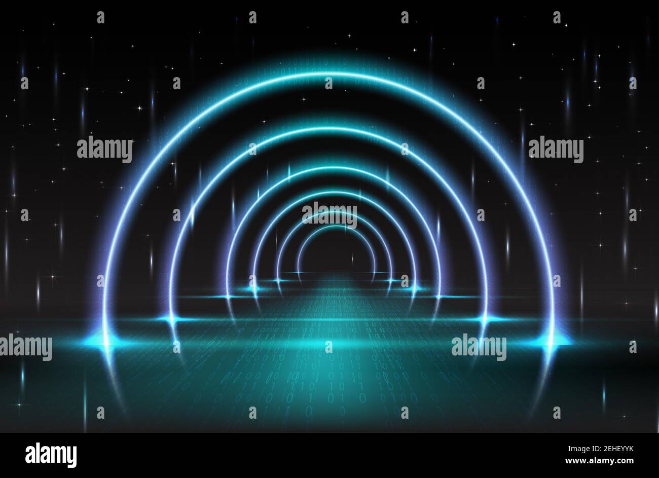 Glowing neon portal arch Stock Vector Images - Alamy