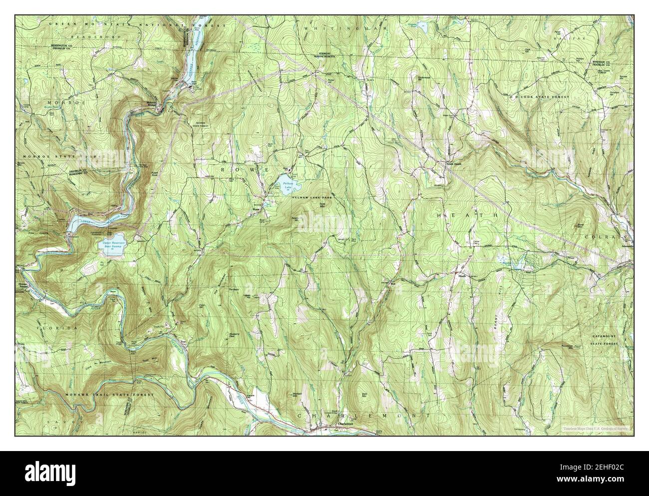 Rowe, Massachusetts, map 1990, 1:25000, United States of America by ...