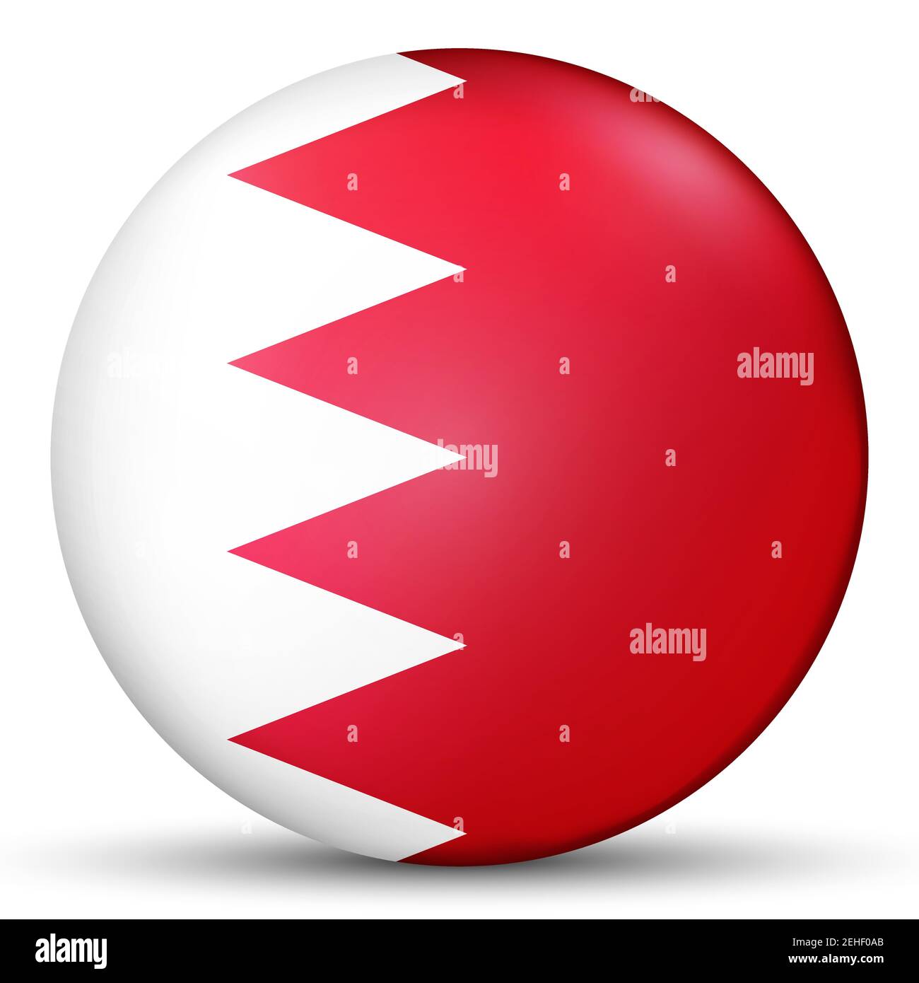 Glass light ball with flag of Bahrain. Round sphere, template icon ...