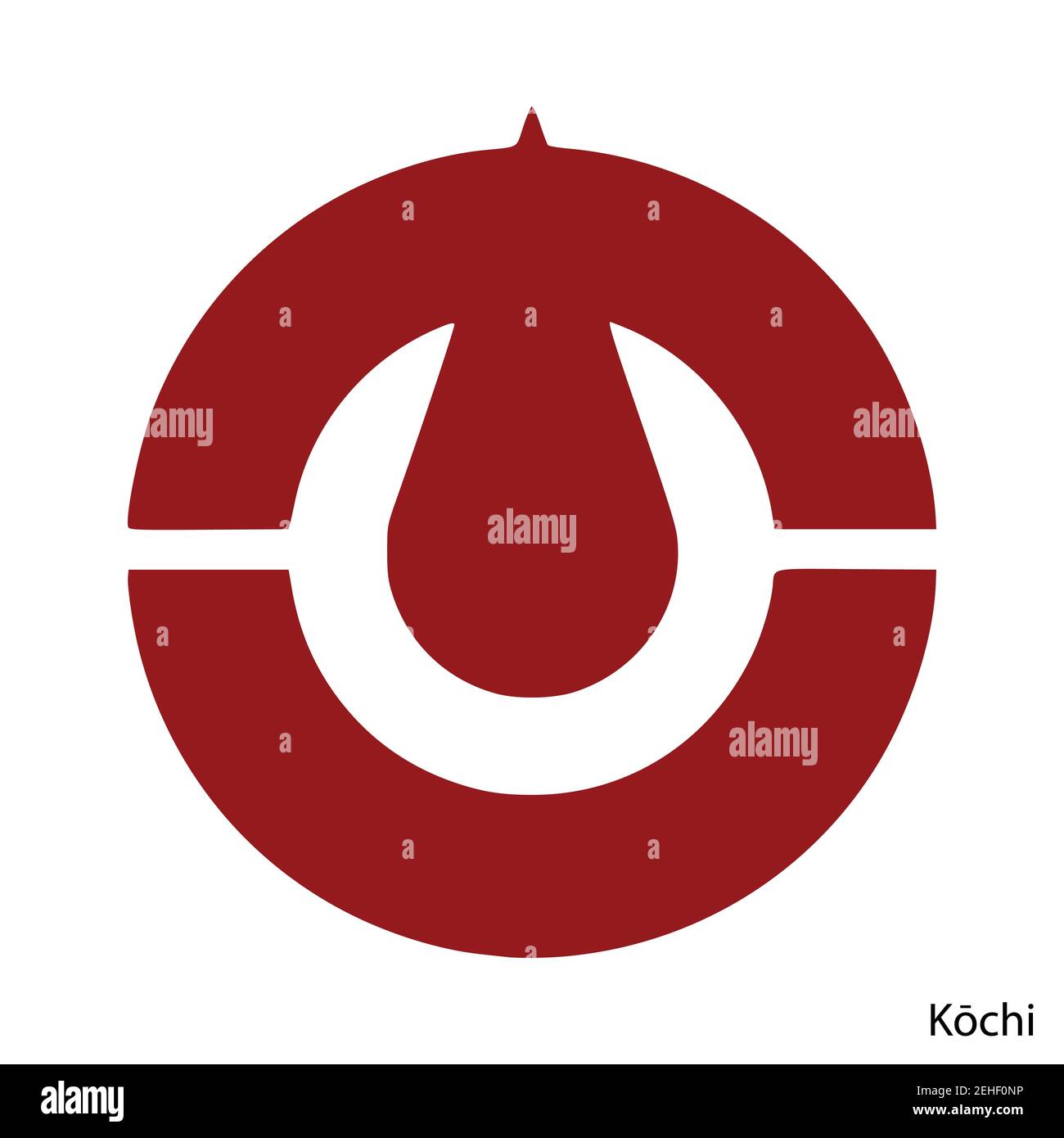 Coat of Arms of Kochi is a Japan prefecture. Vector heraldic emblem ...