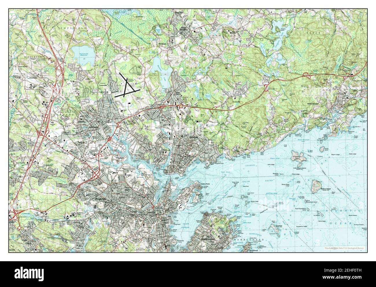 Salem massachusetts map hi-res stock photography and images - Alamy