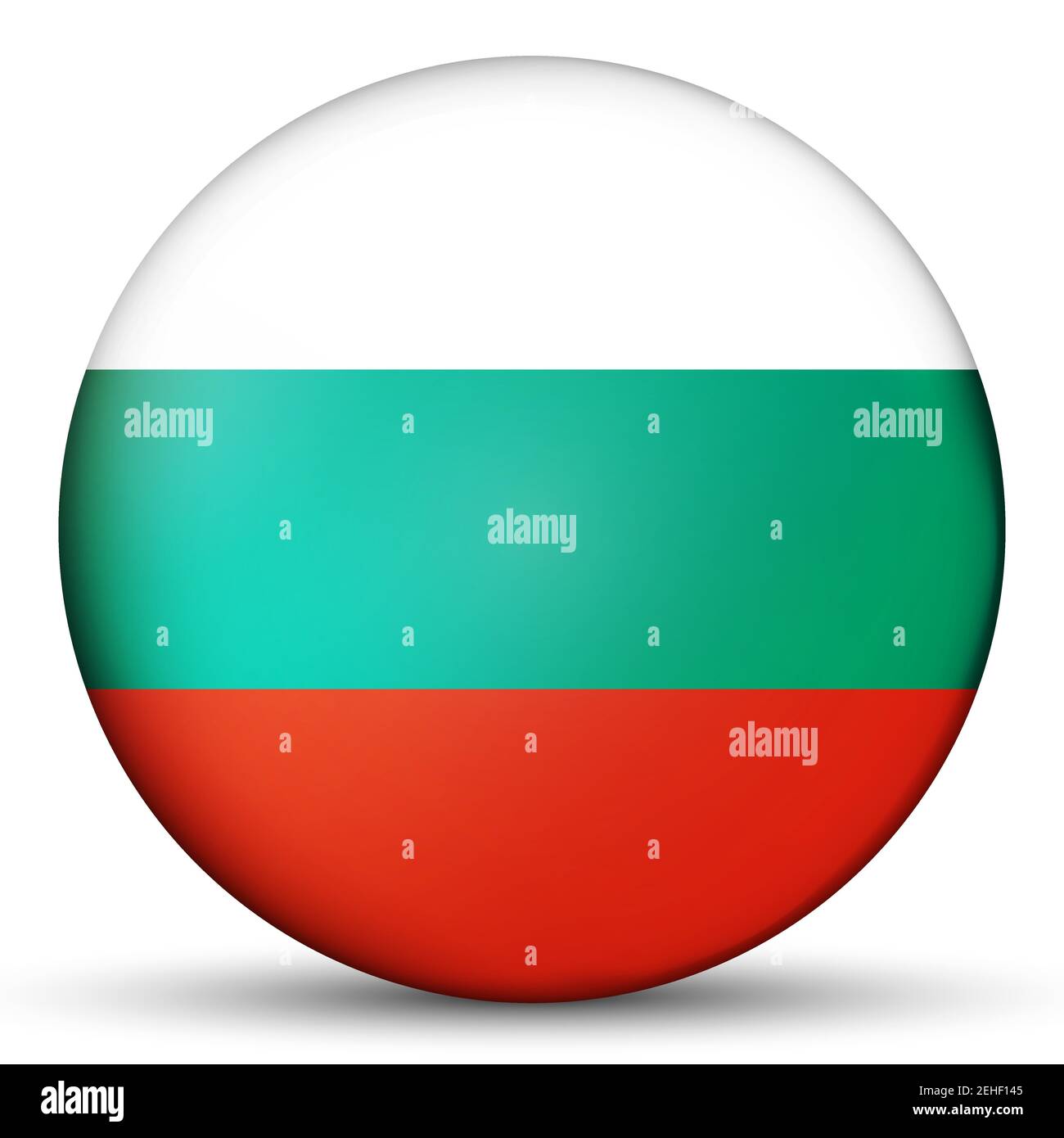 Glass light ball with flag of Bulgaria. Round sphere, template icon ...