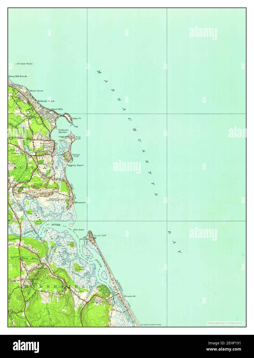 Scituate, Massachusetts, map 1947, 1:24000, United States of America by ...