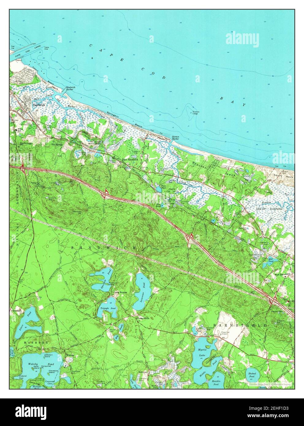 Sandwich, Massachusetts, map 1957, 1:24000, United States of America by ...
