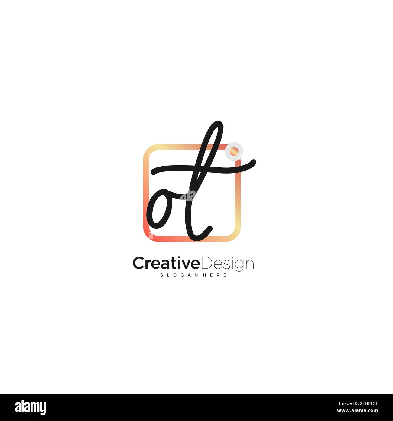 OT Initial Letter handwriting logo hand drawn colorful box vector, logo ...
