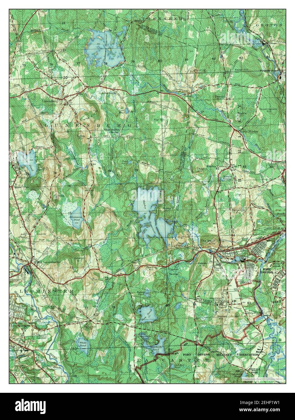 Shirley, Massachusetts, map 1955, 1:25000, United States of America by ...