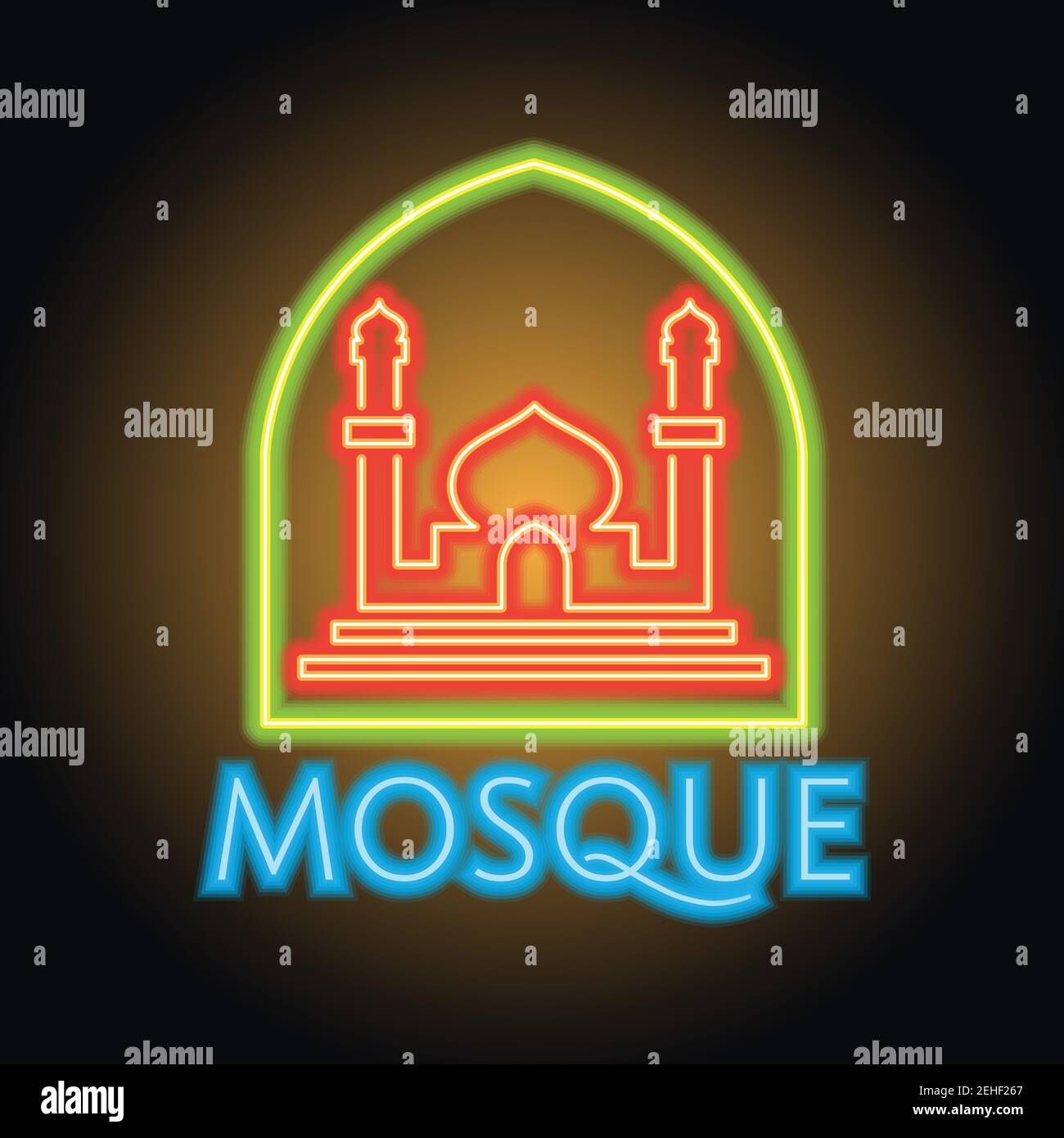 Interior of the mosque Stock Vector Images - Alamy