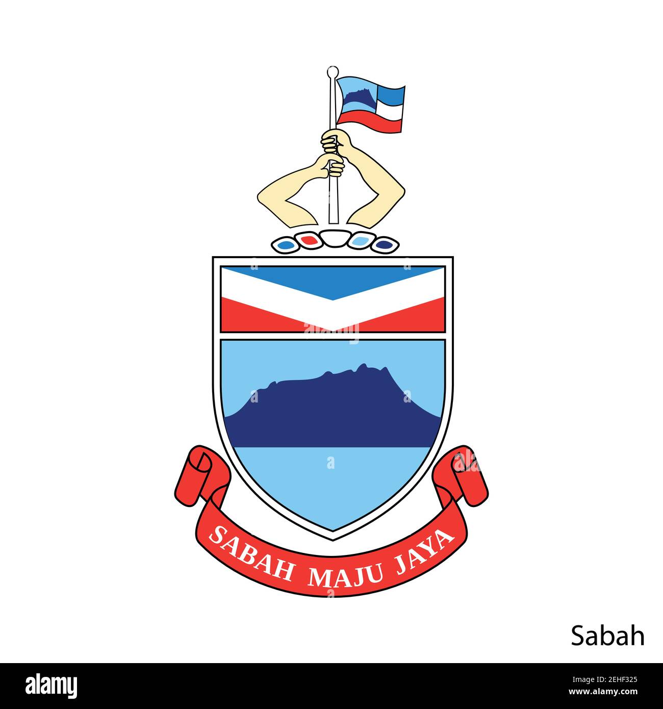 Coat of Arms of Sabah is a Malaysian region. Vector heraldic emblem ...