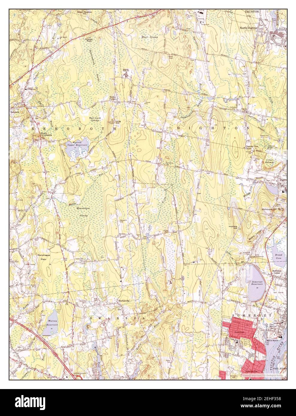 Somerset, Massachusetts, map 1967, 1:24000, United States of America by ...